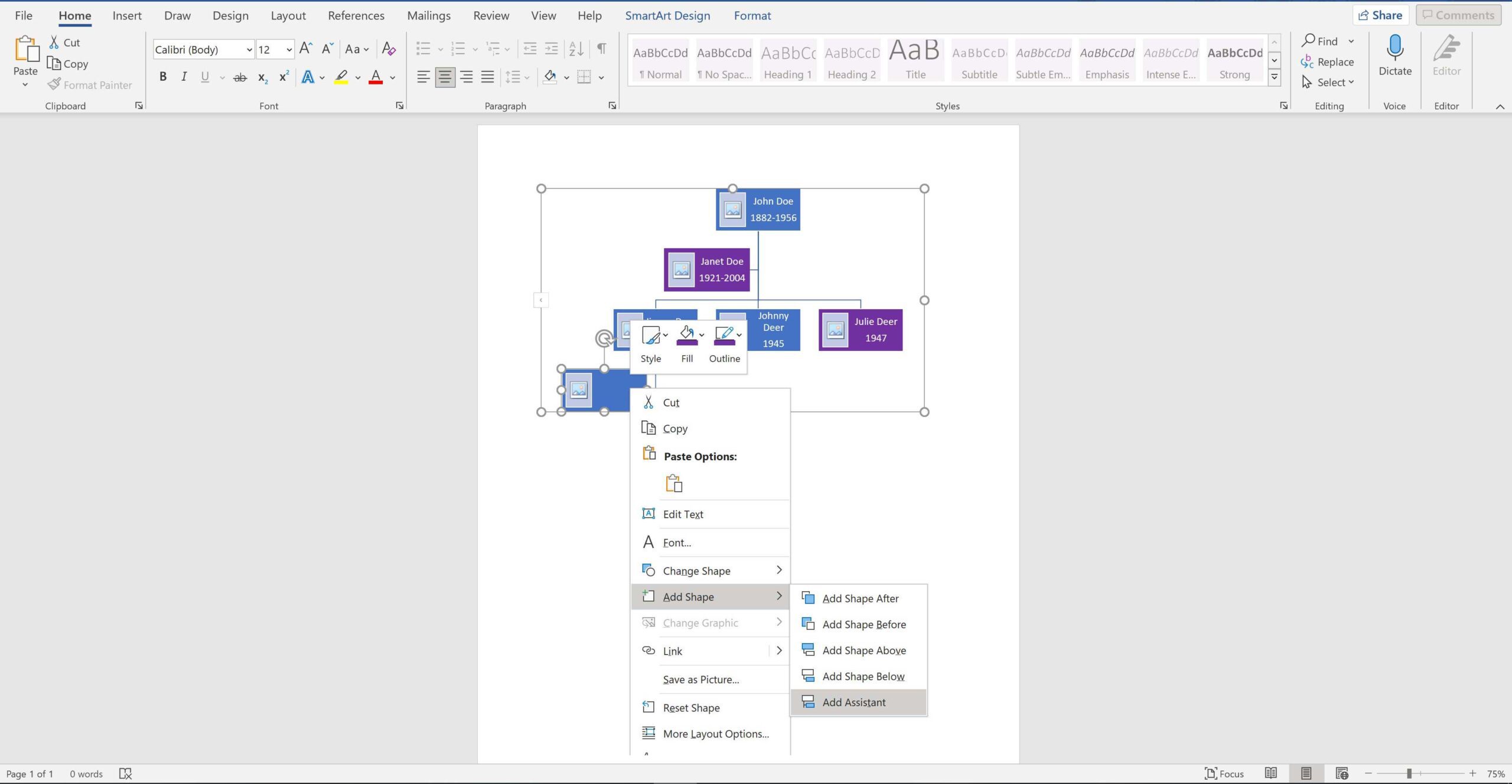 How To Make A Family Tree In Word Root To Branches